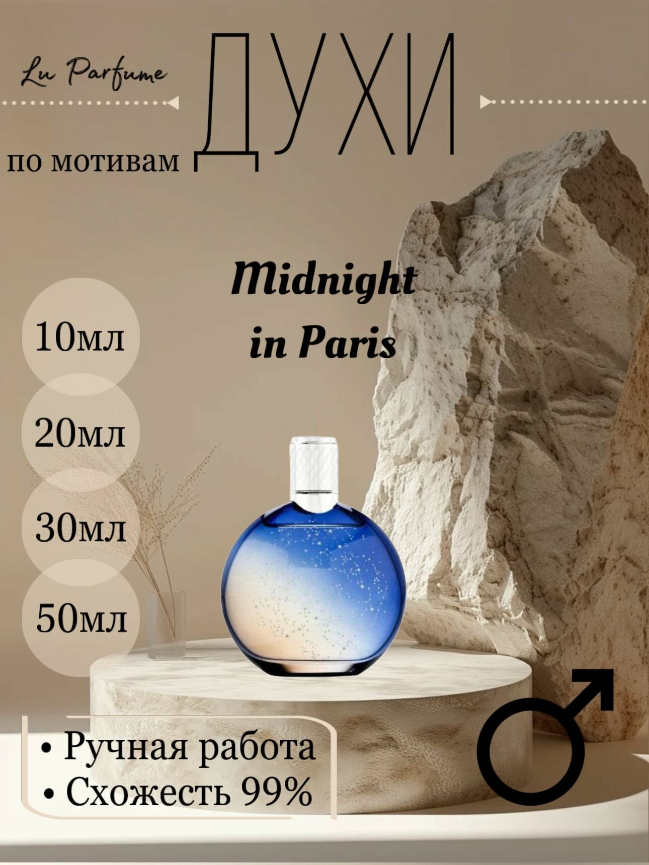 Духи ручной работы по мотивам 'Midnight in Paris', для мужчин