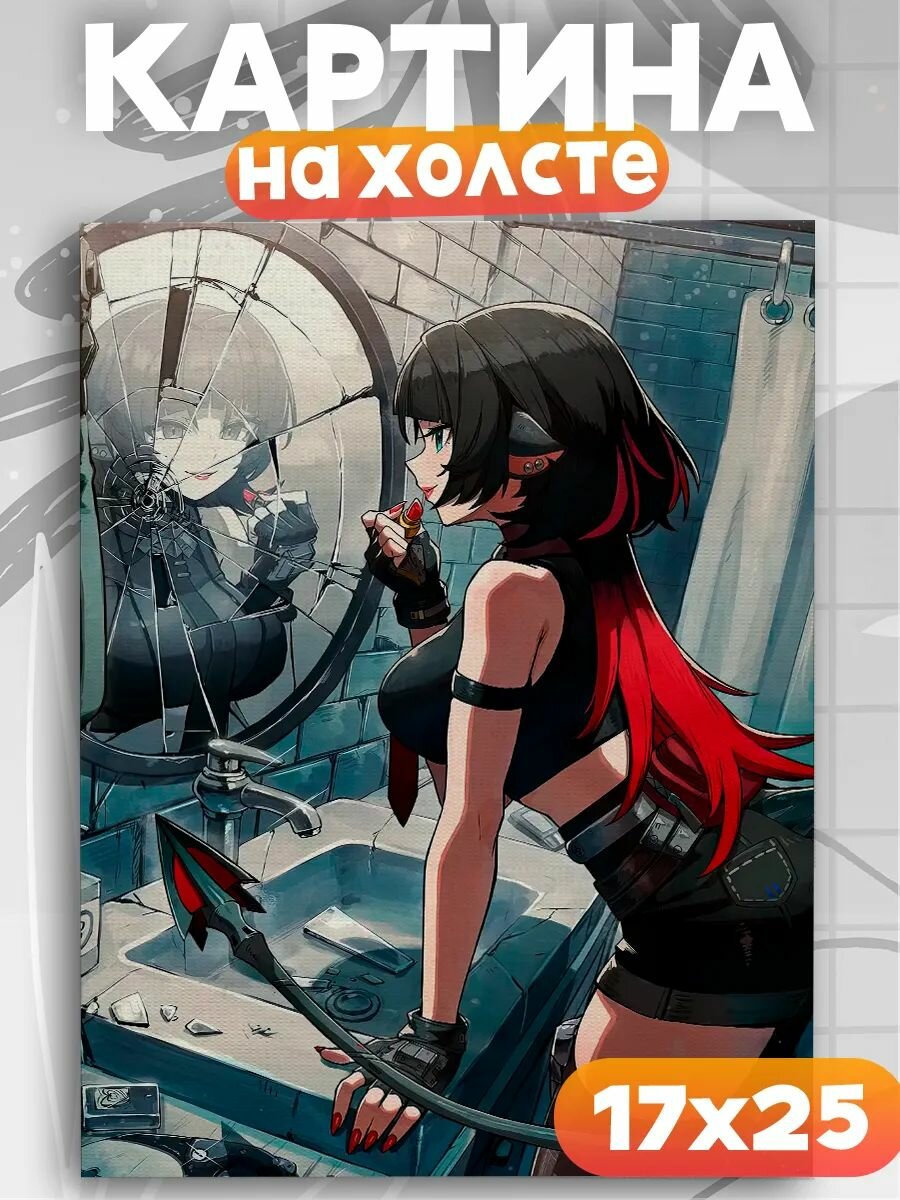 Картина на стену Zenless zone zero Джейн zzz, на подрамнике, 1шт, 25х17 размер.