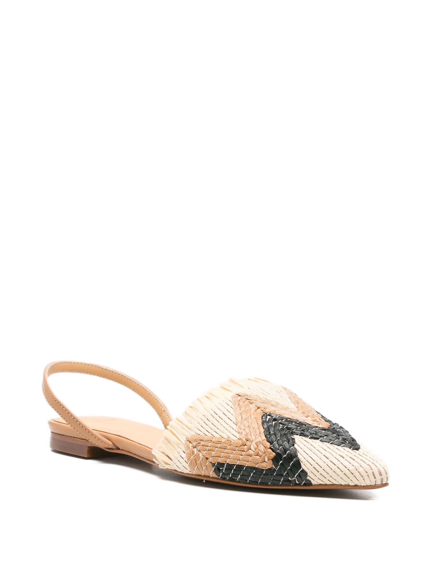 Балетки Castaner Woven-raffia slingback ballet flats, размер 37, разноцветный — фото 1
