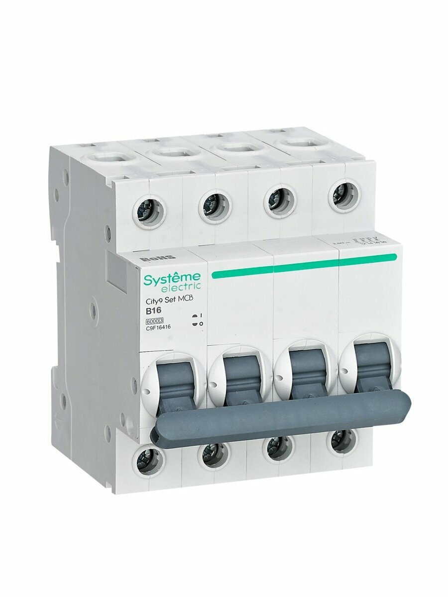 Автоматический выключатель Systeme Electric C9F16416 City9 Set B 16А 4P 6kA 400В