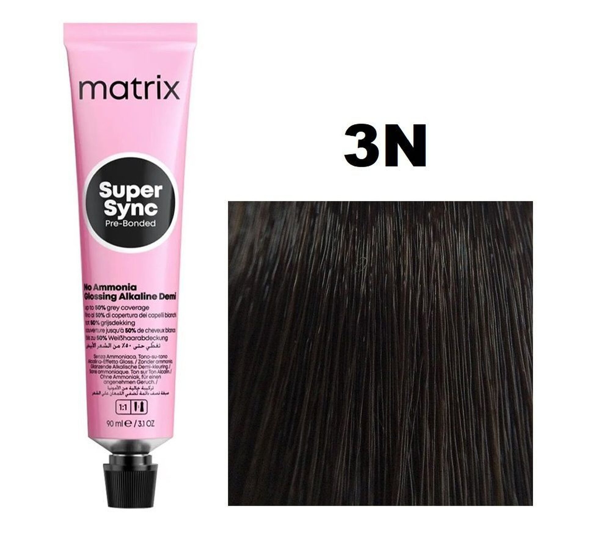 Matrix Краска без аммиака Super Sync 3N темный шатен 90 мл, стойкое окрашивание