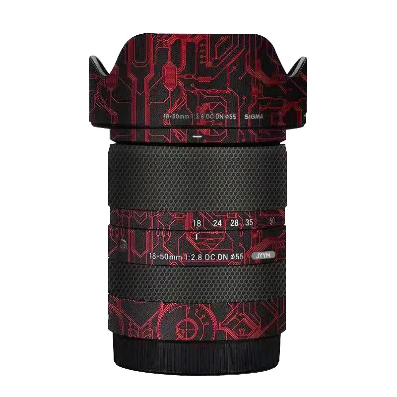 Набор наклеек для Sigma 18-50mm F2.8 DC DN Sony E Mount Красный, 21 Circuit Red
