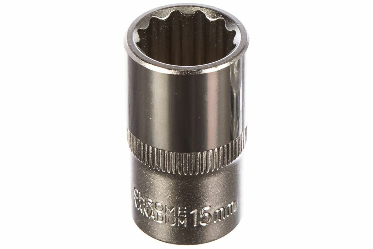 Головка торцевая 15мм 1/2" 12-гранная L40мм эврика ER-91308-12