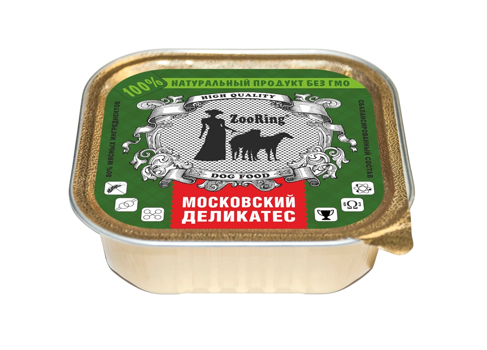 Консервы Зооринг для собак паштет Московский деликатес 100г