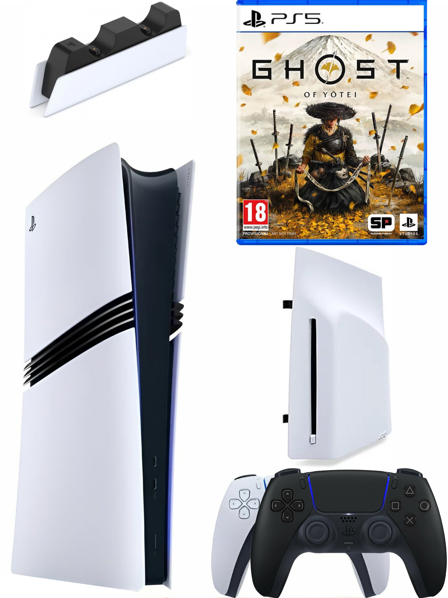 Игровая приставка Sony PS 5 Pro Digital Edition+Зарядная станция+ Дисковод +2-ой геймпад+Ghost of Yōtei,2Tb SSD