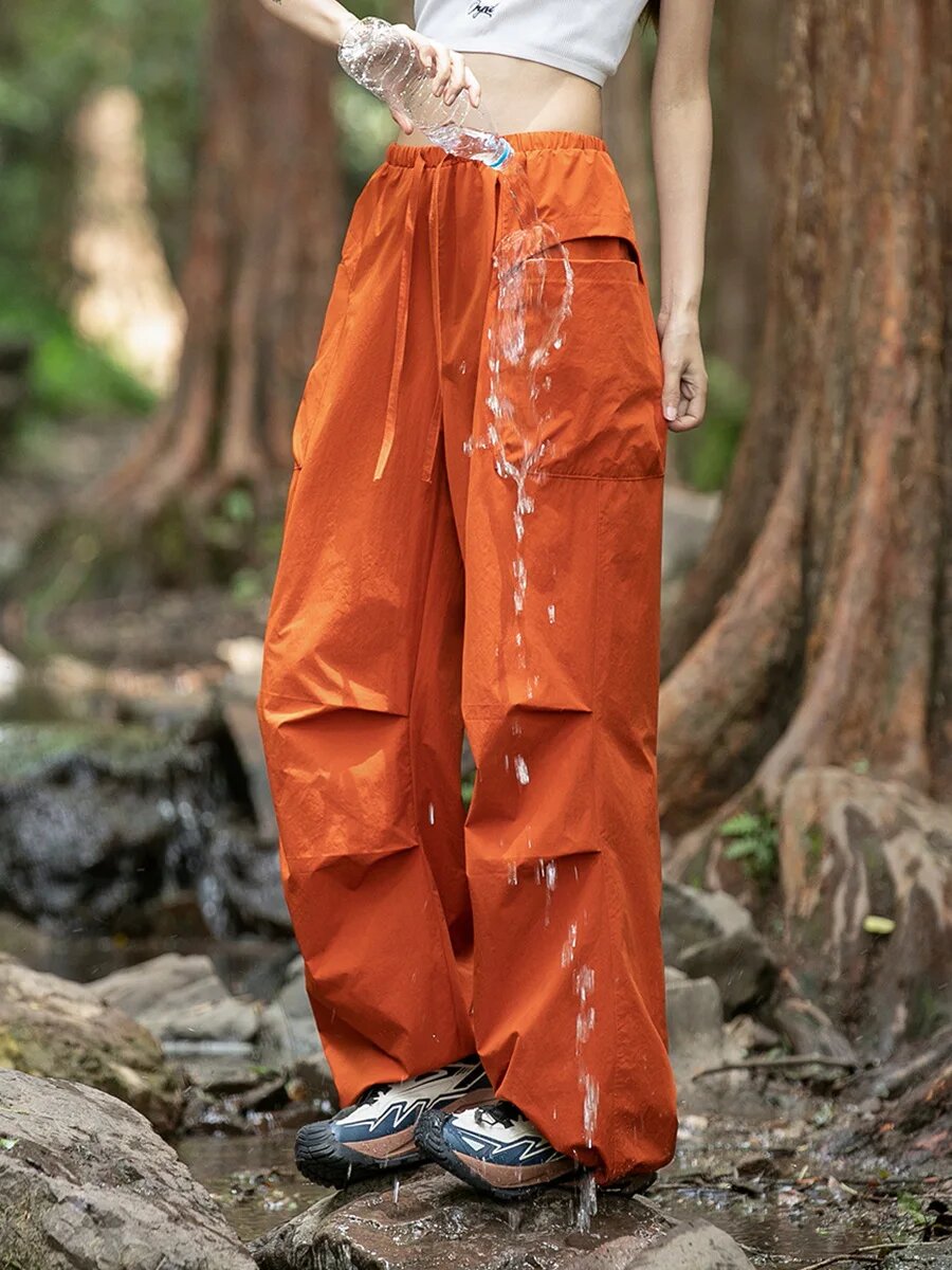 Женские спортивные брюки из полиэстера L, Оранжевый, Orange