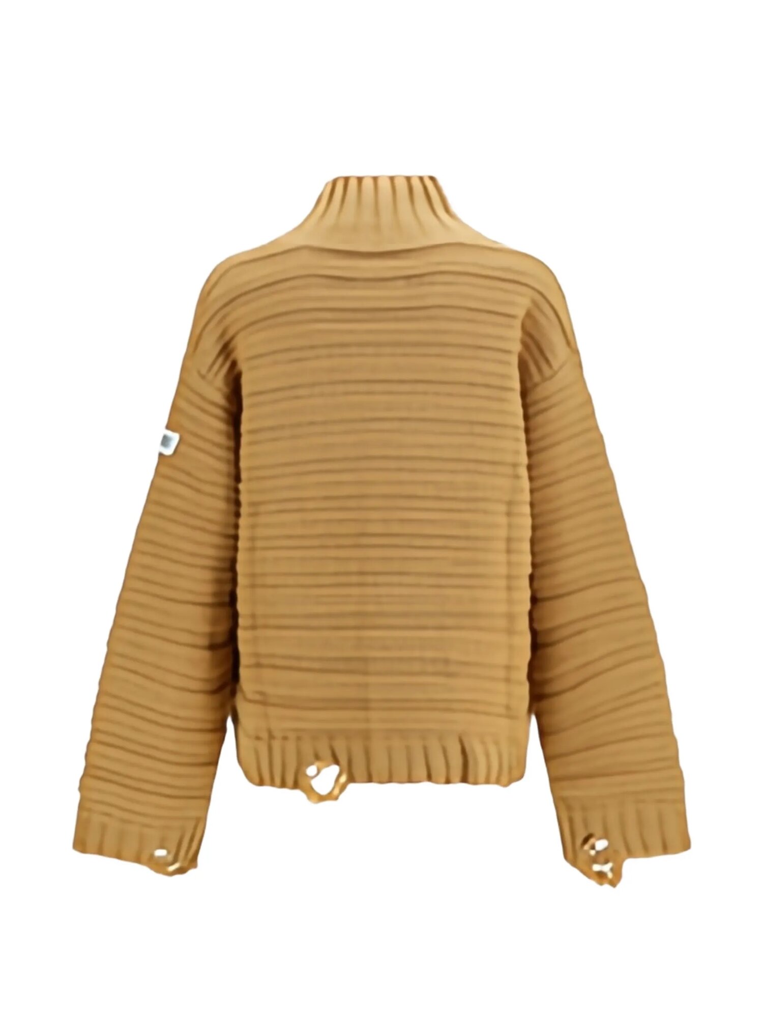 Свитер MM6 Distressed ribbed-knit sweater, размер 48, , ochre yellow — фото 1