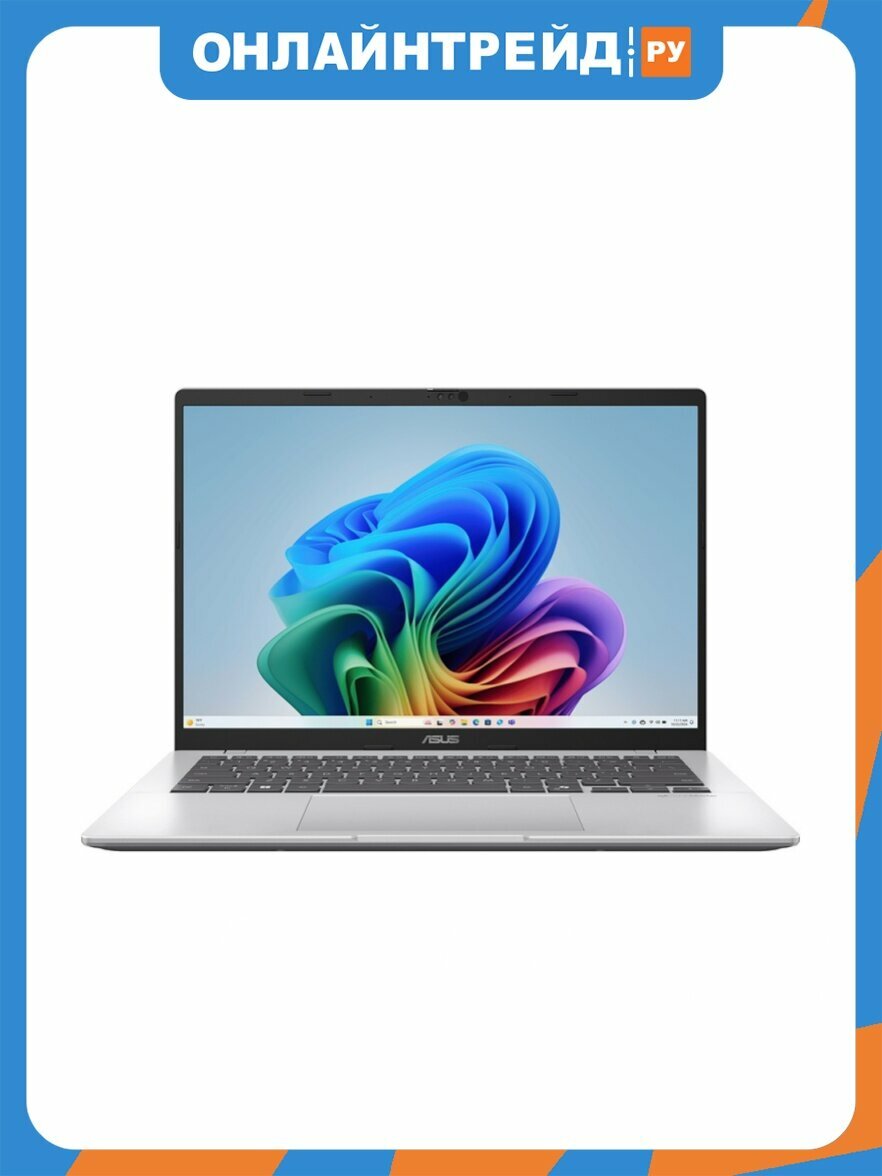 Ноутбук Asus VivoBook 14 M1407KA-LY125 14" WUXGA IPS 60Hz 300nits Ryzen AI 5 330(2.0ГГц), 16Гб DDR5, SSD512Гб, Radeon 820M, без ОС, Cool Silver (90NB15H3-M00