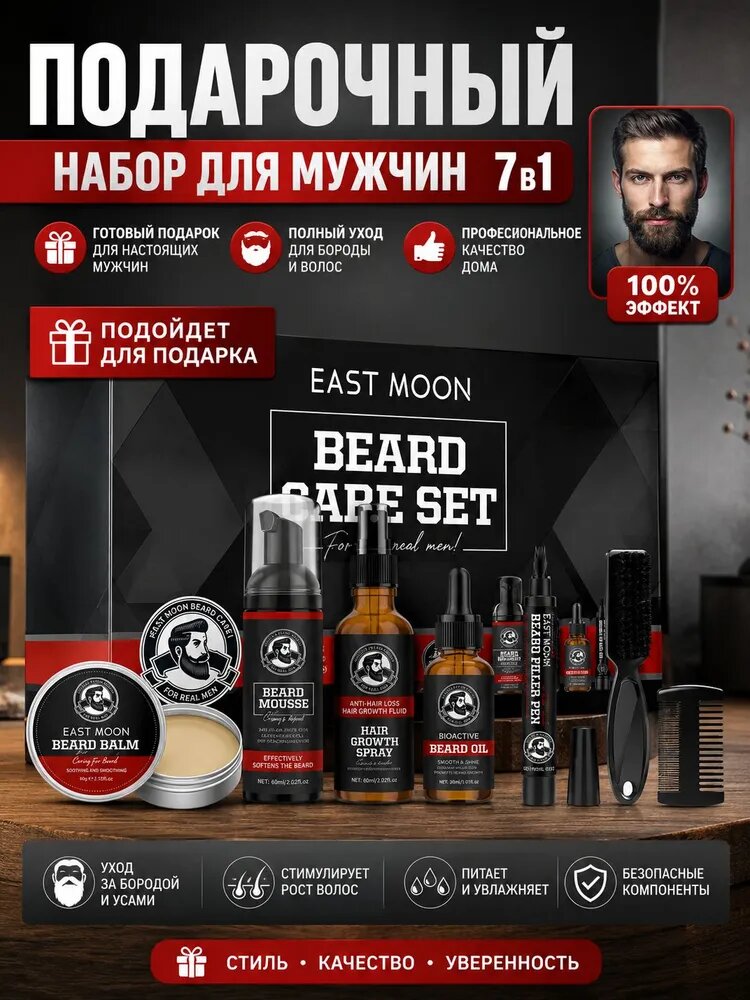 Комплект по Уходу за Бородой Полное Решение для Мужской Гигиены и Стиля, Укройте Вашу Бороду Отличным Здоровьем и Привлекательным Видом!