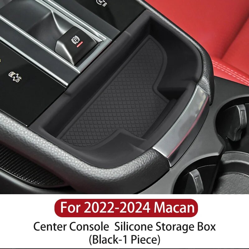 Силиконовый органайзер в центральную консоль Porsche Macan 2022-2024, черный