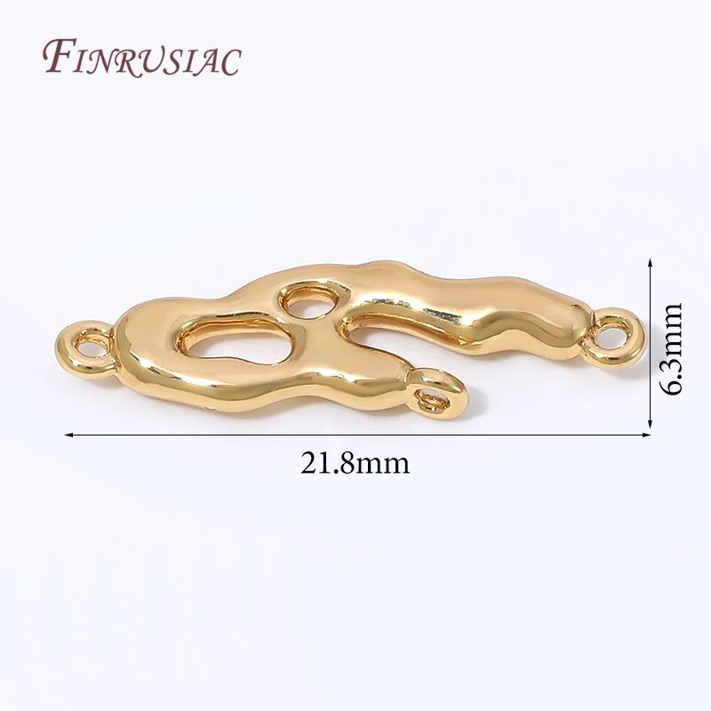 FINRUSIAC Позолоченные витые соединители для бижутерии 6 pieces, 18K Gold Plated