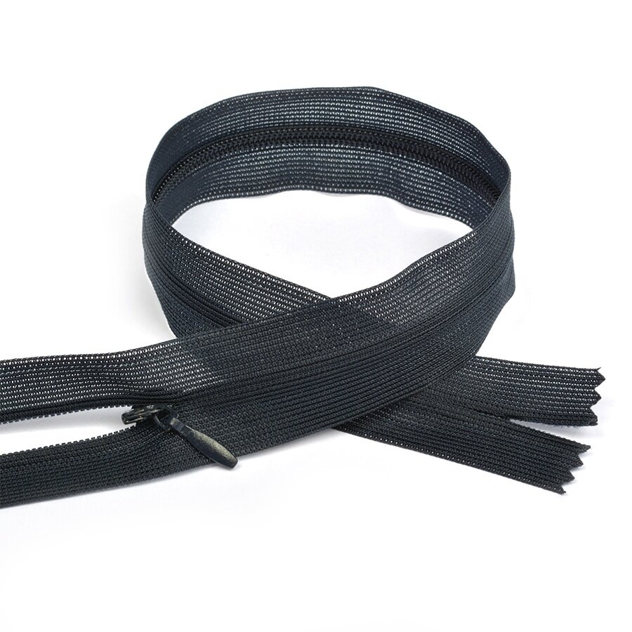 Молния MaxZipper пластмассовая, потайная, 60 см, цвет S071, темно-синий, упаковка 50 штук