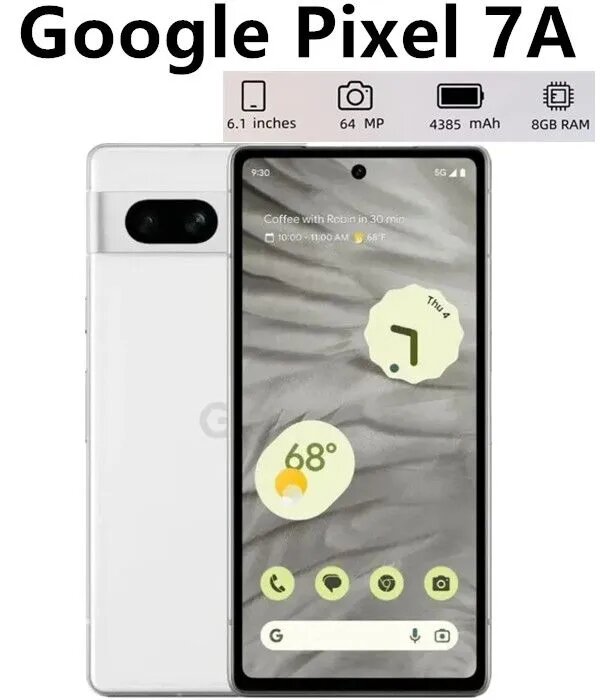 Смартфон Google Pixel 7A 8/128 ГБ, русский, google play(Белый)
