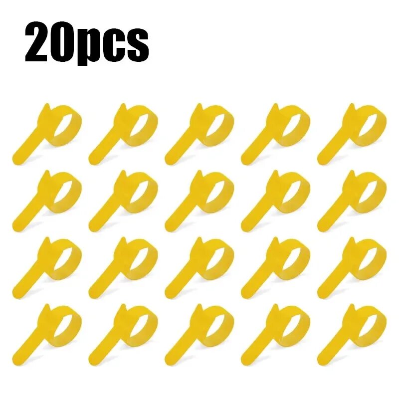 Многоразовые нейлоновые кабельные стяжки T-образной формы 20PCS Yellow