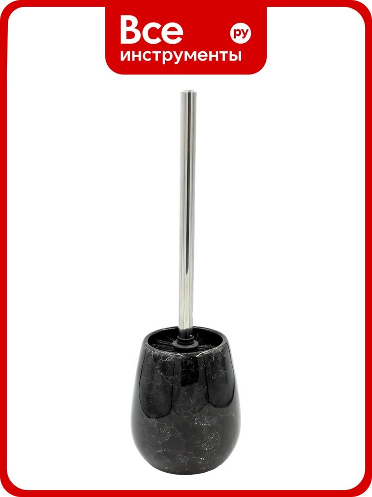 Туалетный ерш Bath Plus Pietra black W-CE2242AA-TOH керамический напольный дизайн с колбой черный глянцевый корпус