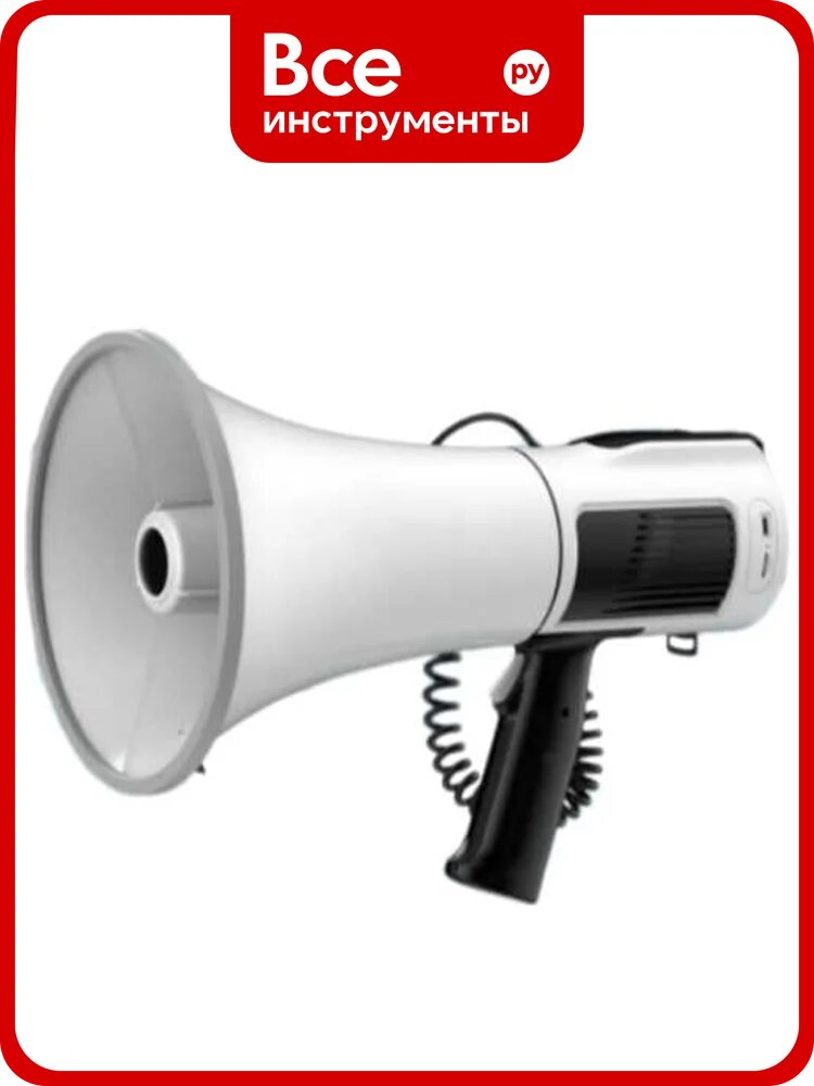Рупорный громкоговоритель Turbosky ML-07 891 Bluetooth, USB, белый цвет, громкоговоритель‑сирена‑запись, защита