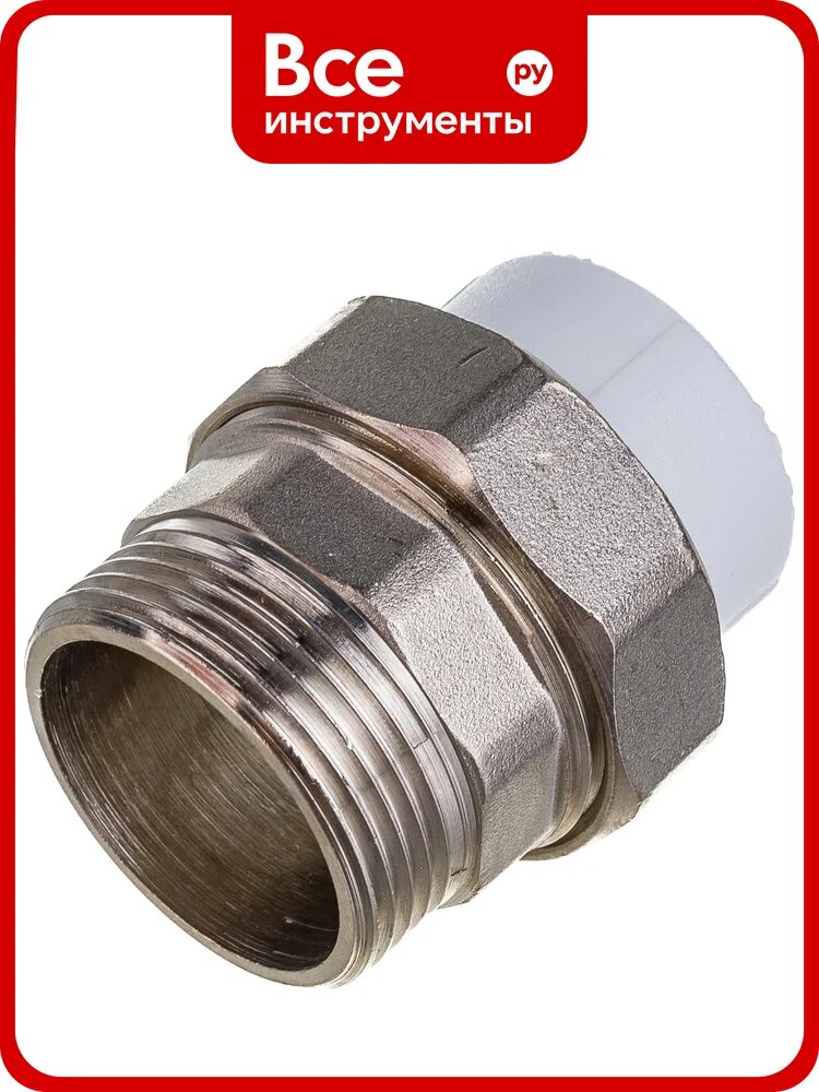 Комбинированная муфта VALFEX PP-R белая, разъем 32х1 1/4 дюйма НР 127-0228, белая