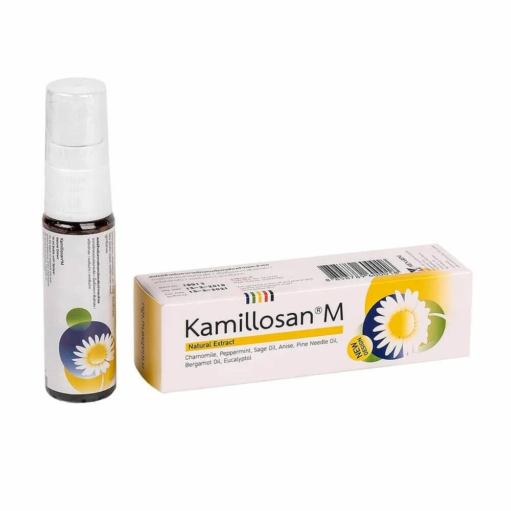 Kamillosan M/ Натуральный тайский спрей на основе ромашки/ От кашля и боли в горле/Камиллосан М, 15 мл./Тайланд