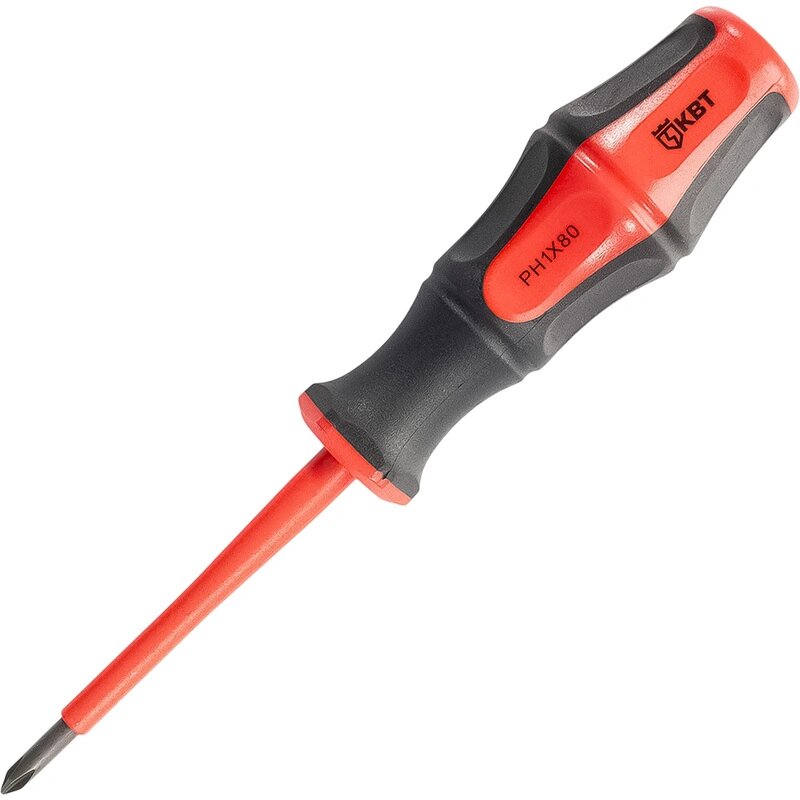 Отвертка диэлектрическая PH1x80 серия профи (КВТ) 78611