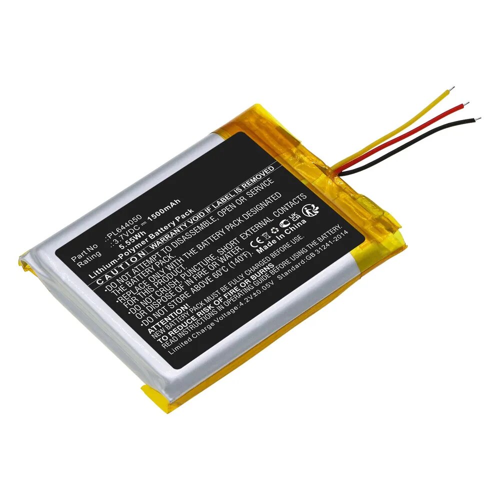 Батарея Bluetooth гарнитуры подходит для HyperX Cloud Alpha, Cloud Flight, Cloud Flight S, Cloud Flight Wireless, Cloud II, PL644050,1500mAh