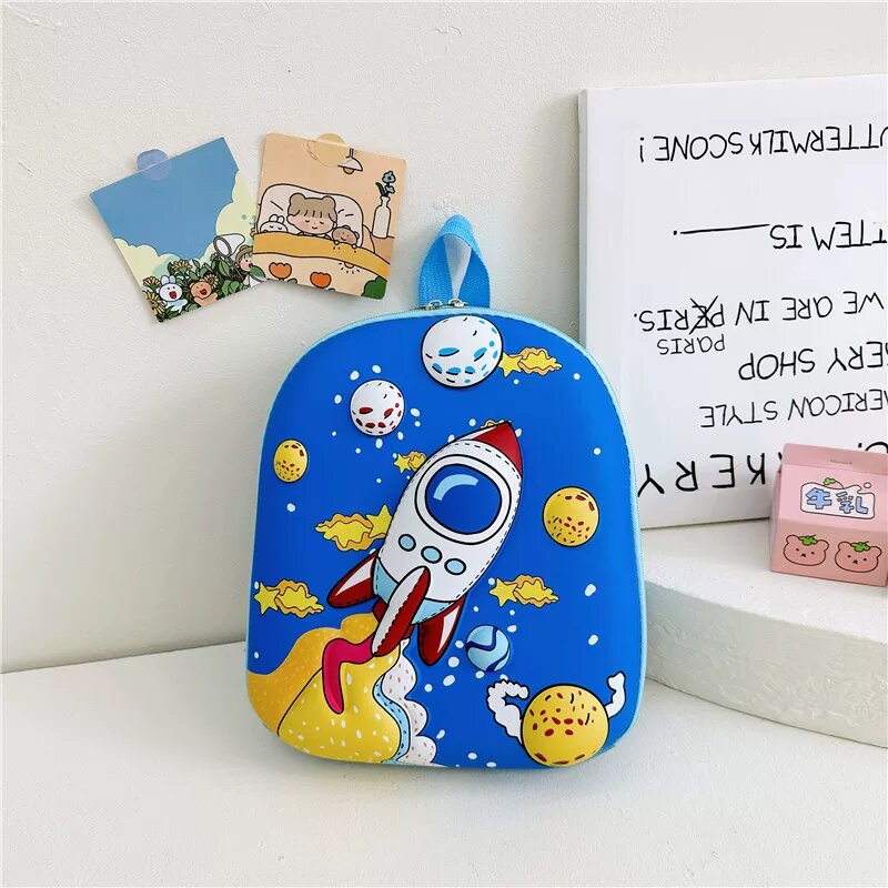 Мини-рюкзак для малышей 2-6 лет с рисунком Космическая Ракета, легкий детский мешок с футуристической темой