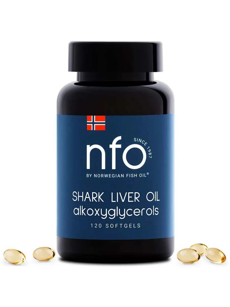 NFO жир печени акулы 120 шт. капсулы массой 750 мг
