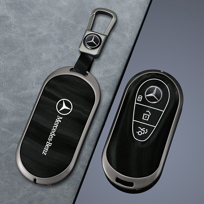 Крышка для ключа Mercedes-Benz C-класс в черном цвете с квадратным крючком, модель 2024, элегантный дизайн