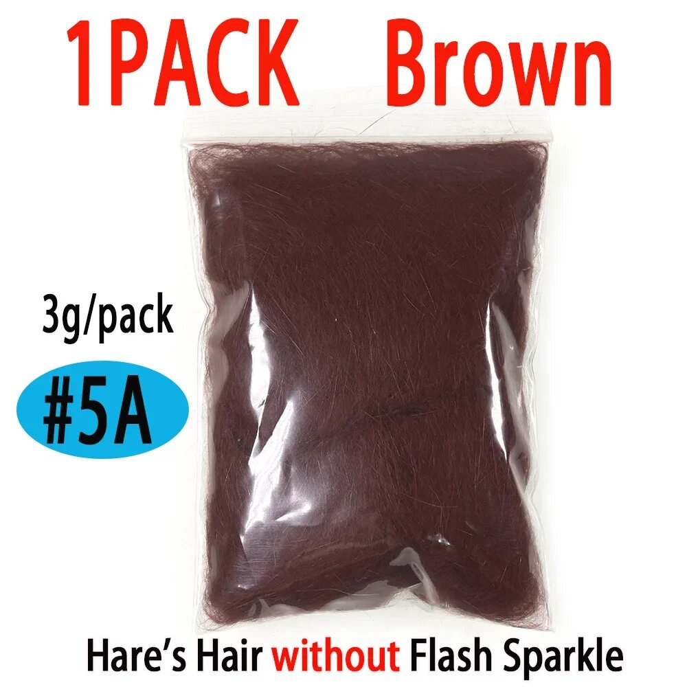 Hare's Hair Dubbing Fiber Ice Wing Flash 3г 1 Pack Brown 5A