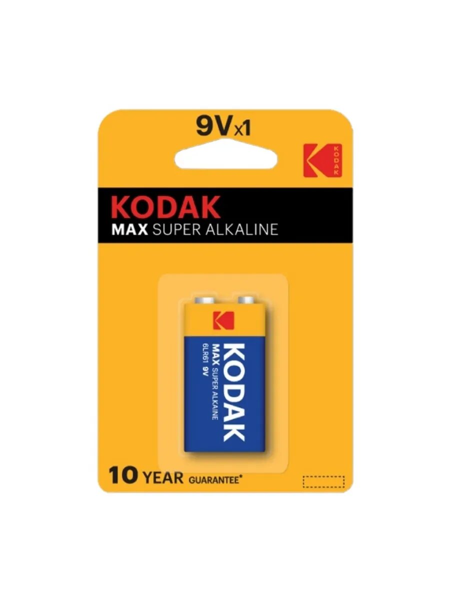 Батарейка алкалиновая Kodak, тип 6LR61/Крона, 9В