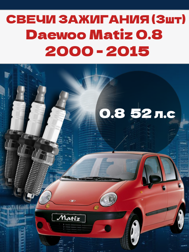 Свечи зажигания для Daewoo Matiz (3 штуки ) / Комплект свечей дэу матиз