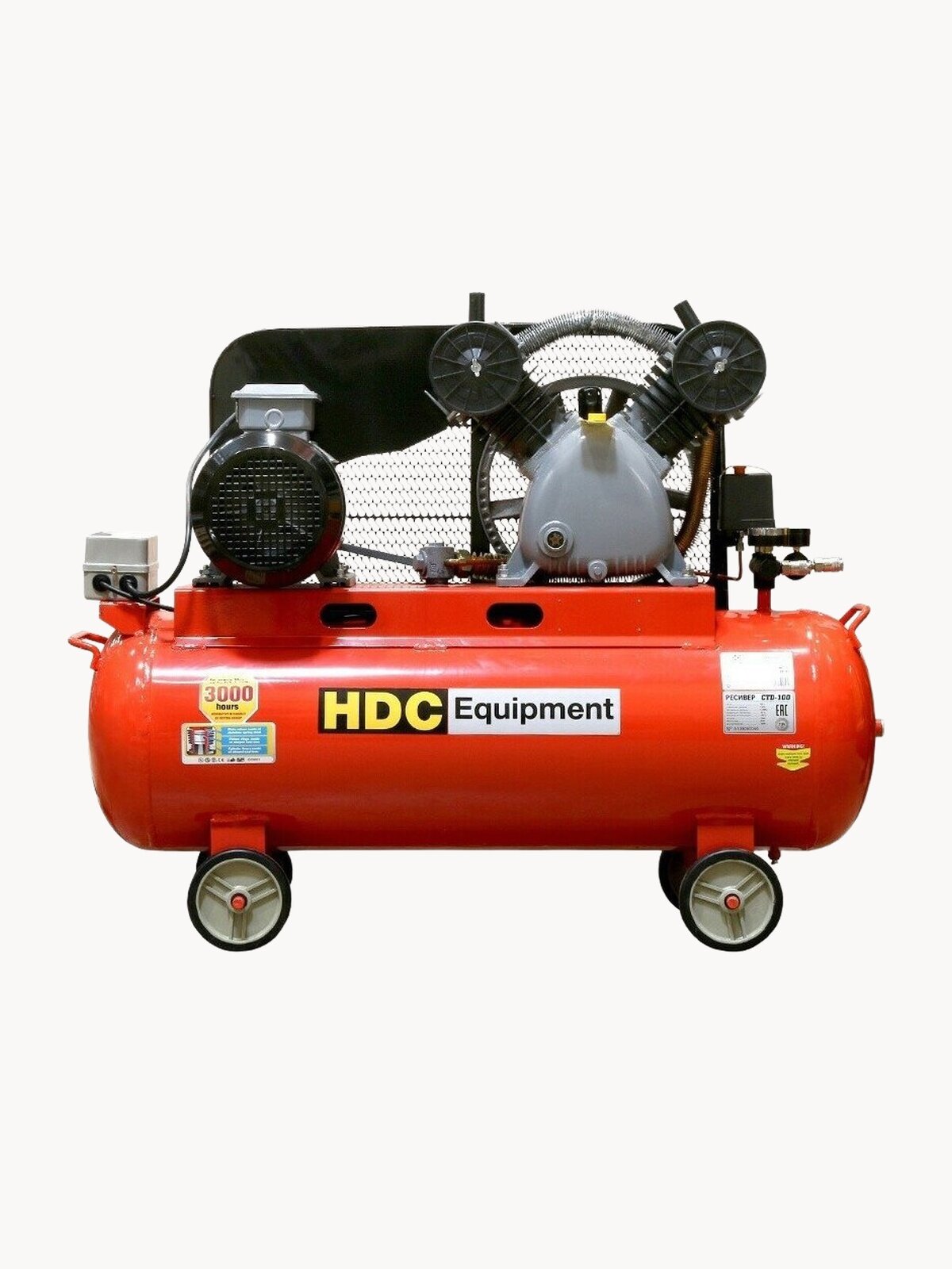 Воздушный компрессор 100л ременной масляный 600 л/мин HDC (HD-A103)