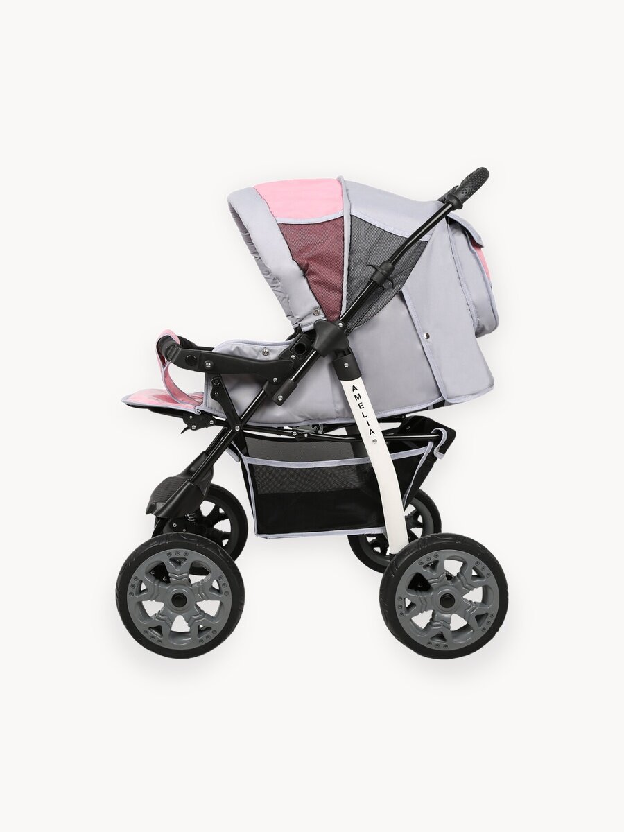 Коляска-трансформер Alis Amelia универсальная 2 в 1, всесезонная, розовый