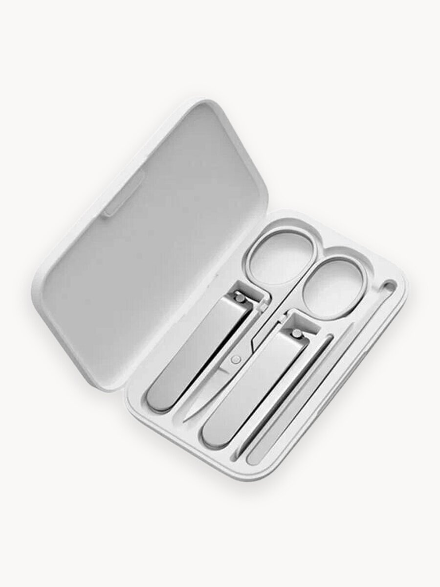 Дорожный маникюрный набор Xiaomi Nail Clipper Five Piece Set, белый/серебристый, 5 предметов