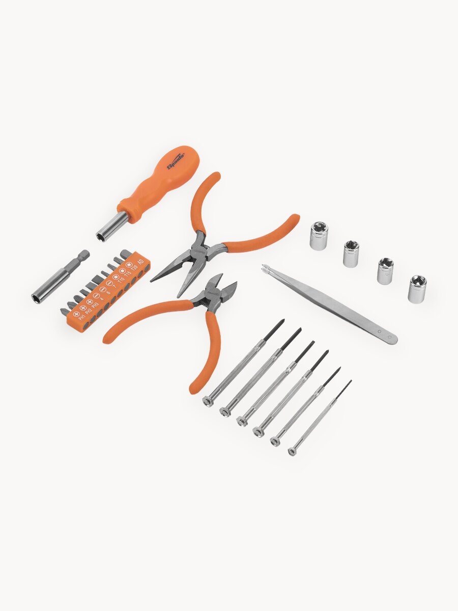 Набор инструментов для дома Sparta, 25 предметов в пенале, закаленная инструментальная сталь, 13534