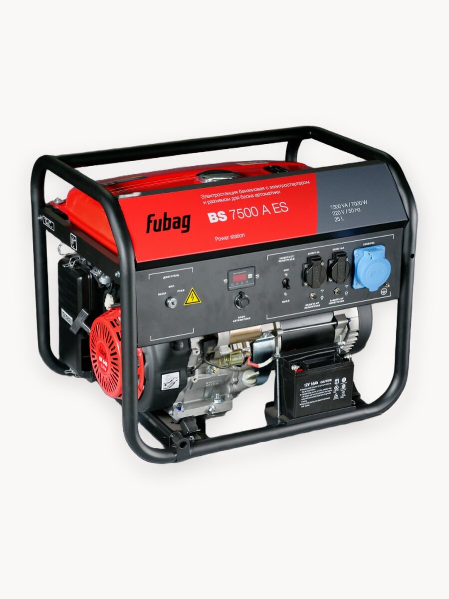 Генератор бензиновый FUBAG BS 7500 A ES, 7 кВт, 220 В + Блок автоматики Startmaster BS 11500 D, трехфазный, 380 В
