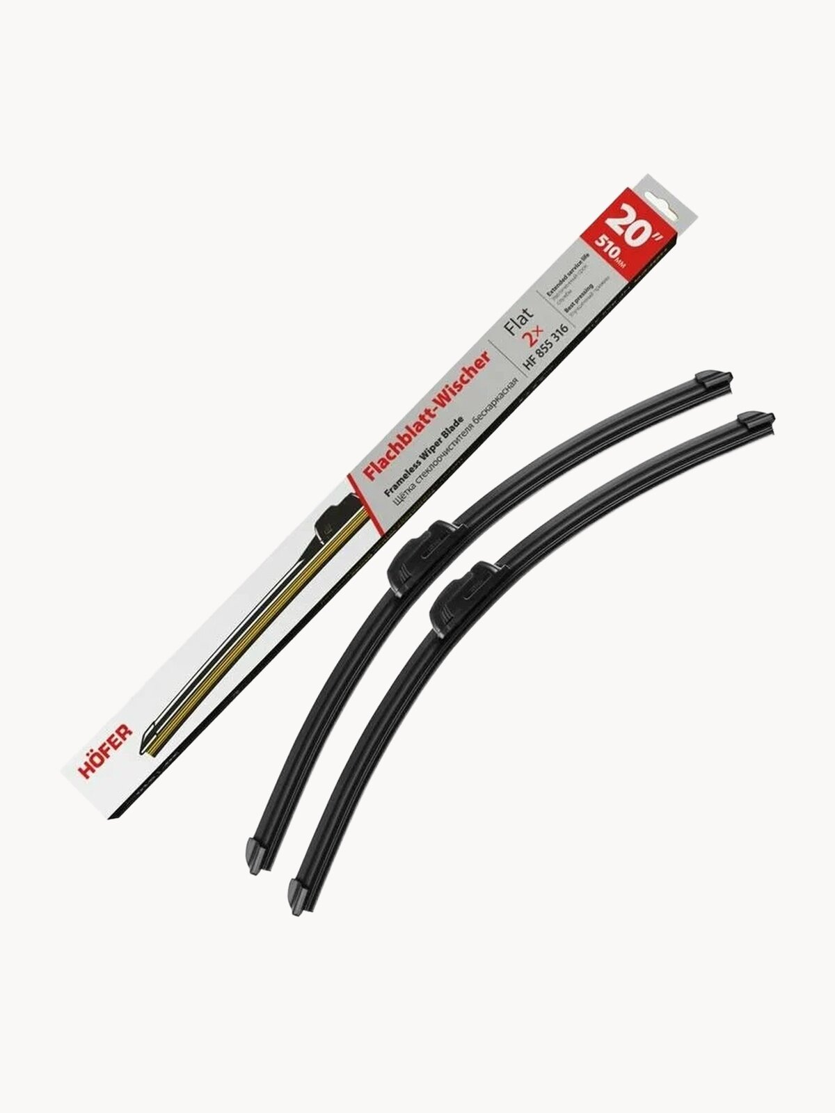 Щетки стеклоочистителя бескаркасные HOFER HF855316, 510/510 мм, 2 штуки для ВАЗ
