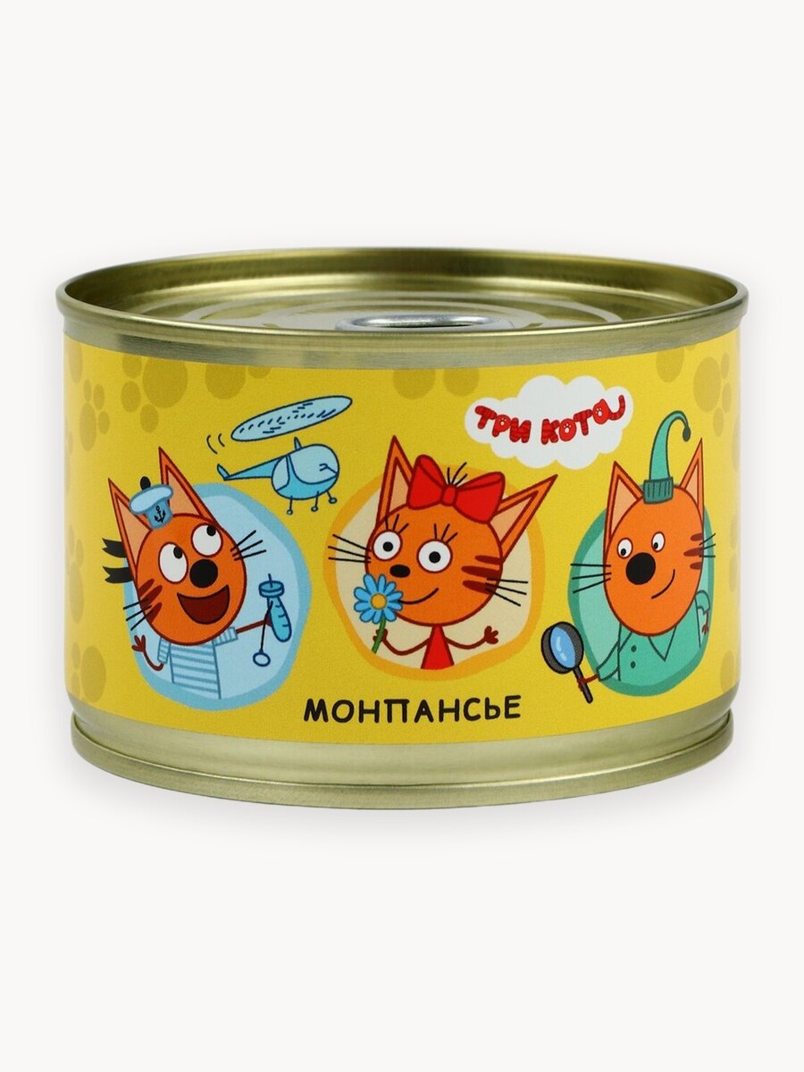 Монпансье "Три кота", вес 100 гр, в консервной банке, на подарок