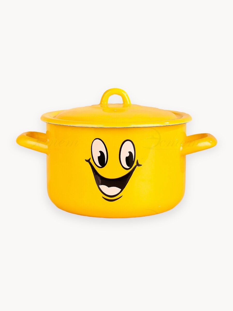 Кастрюля эмалированная 2,9 л для всех видов плит "Улыбка"