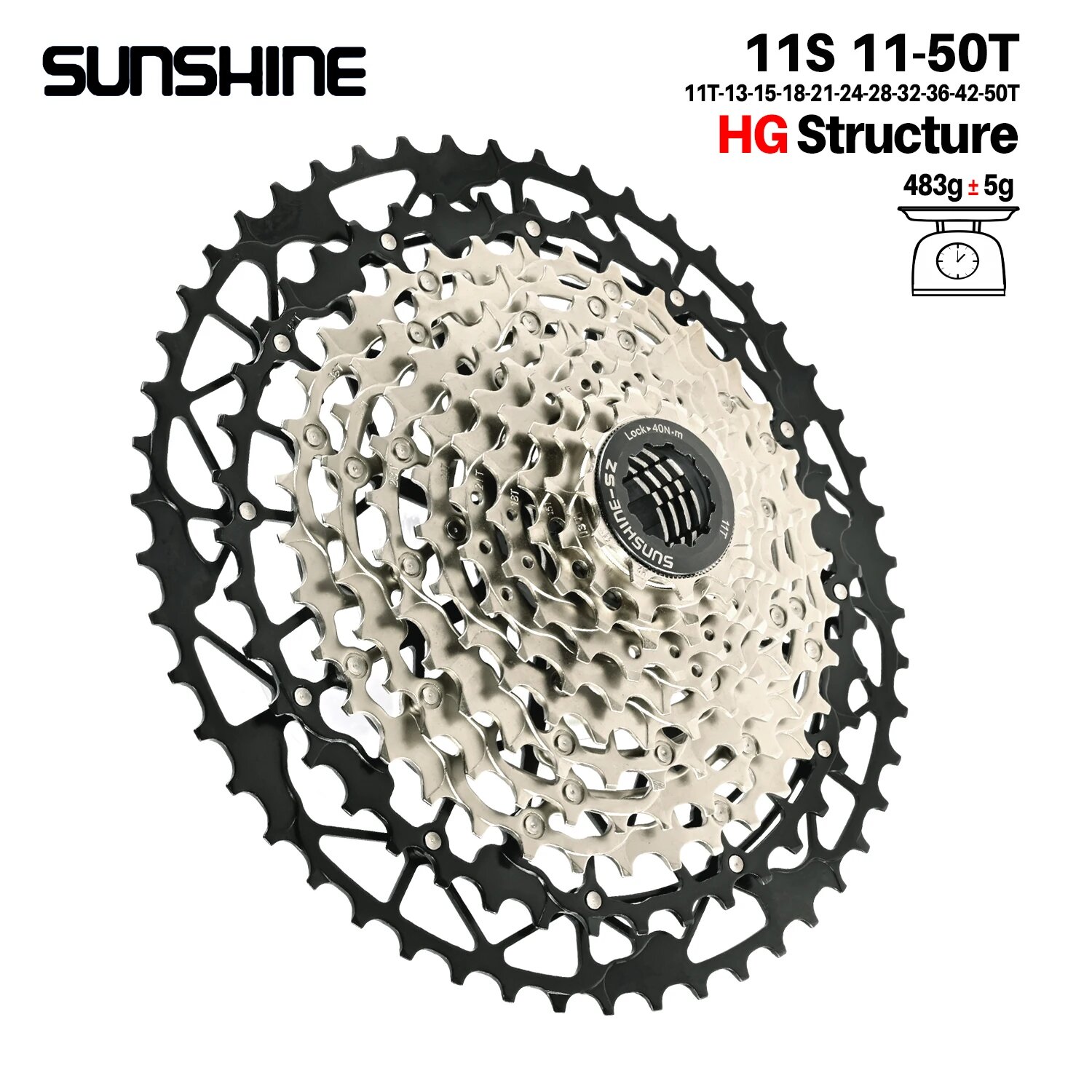 GOLDIX SUNSHINE 10-скоростная кассета для горного велосипеда серебристо-черный 11 Speed 11T-50T