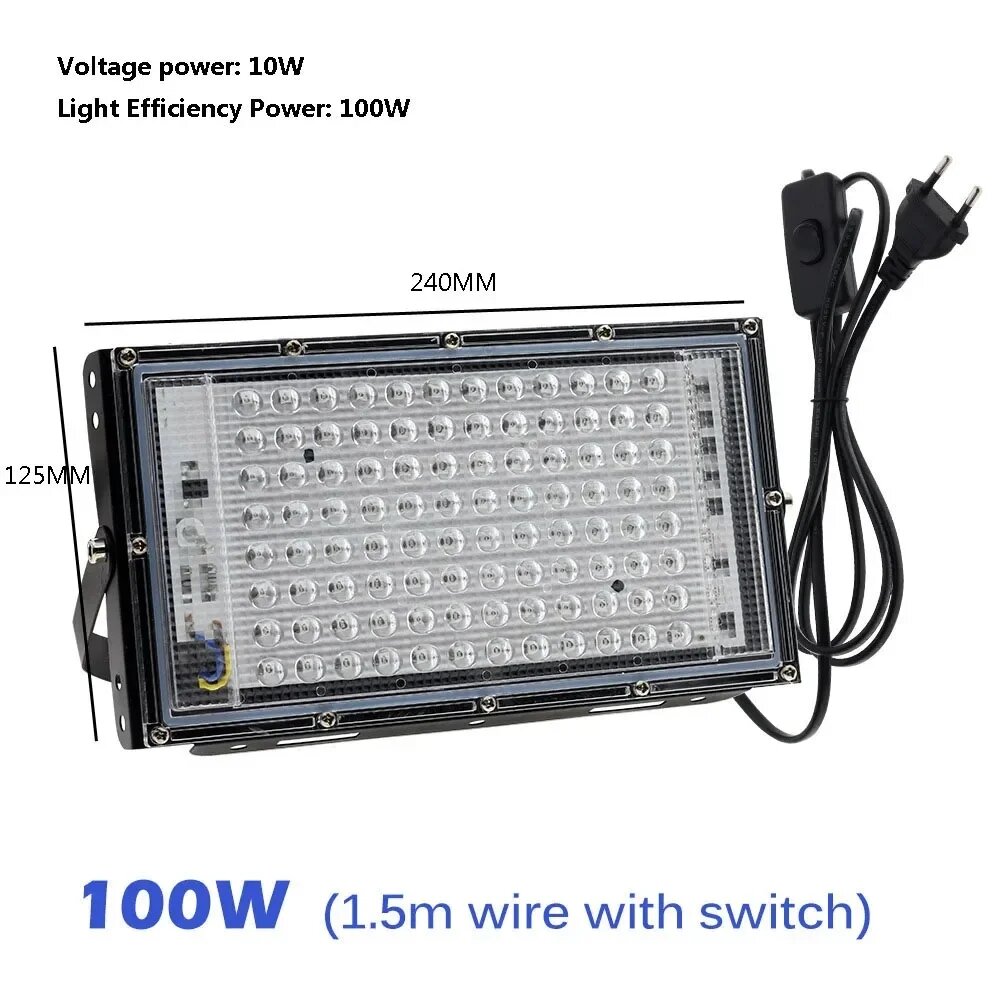 УФ-лампа для отверждения клея 100Вт/200Вт/300Вт 365/405/395нм 220V Voltage, 405nm, 100W, EU Plug