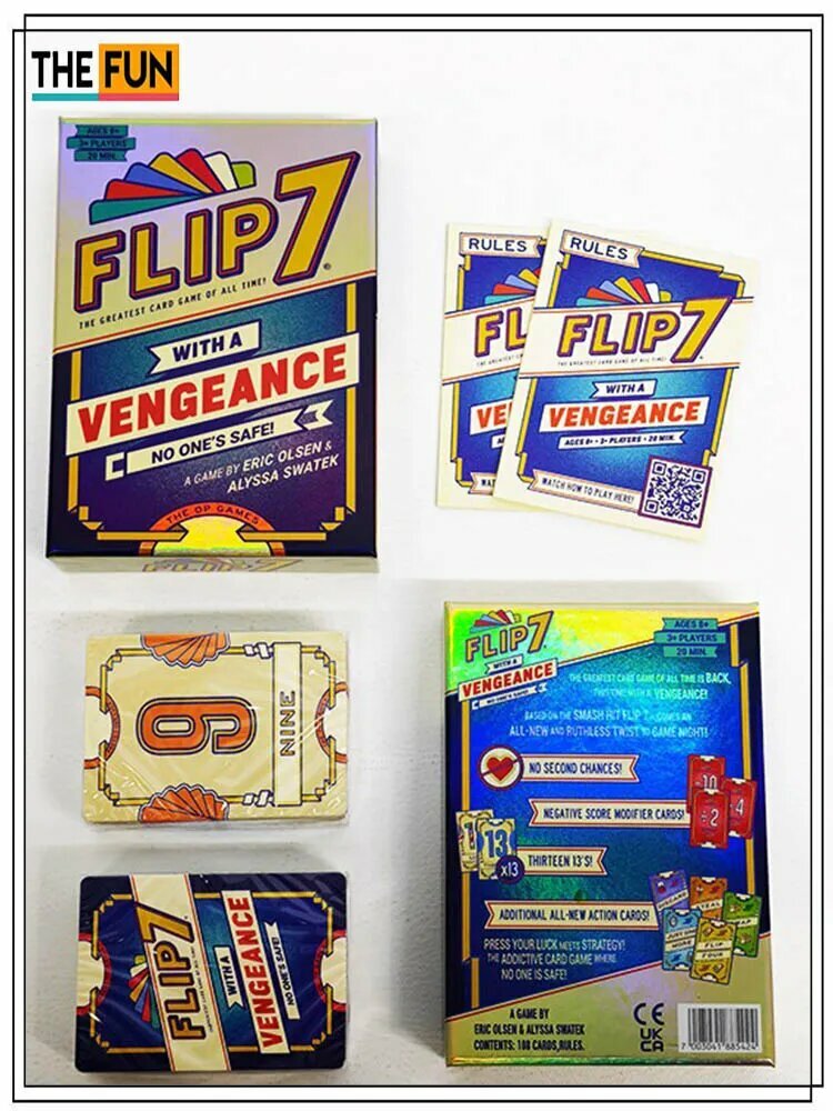 Настольная Карточная Игра Настольная Flip 7 WITH A VENGEANCE Board Game Игра (Карточная) Новая Версия Игры