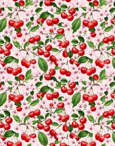 Кухонное полотенце 50*63 см Вафельное с петелькой для подвешивания "Черешня" в подарок на День Рождения, на 8 марта из 100% хлопка