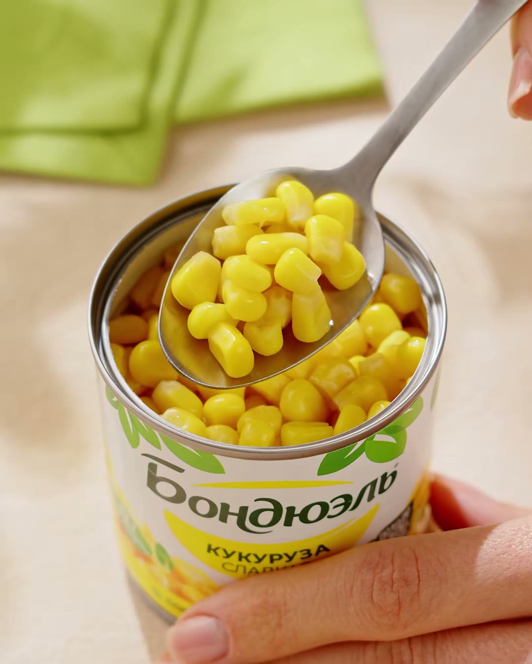 Кукуруза сладкая Bonduelle, собрана на пике зрелости, в зернах, жестяная банка, 170 г — фото 1