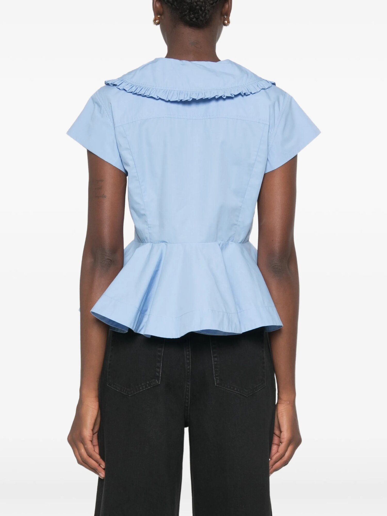 Блуза GANNI Ruffled peplum blouse, размер 38 — фото 1