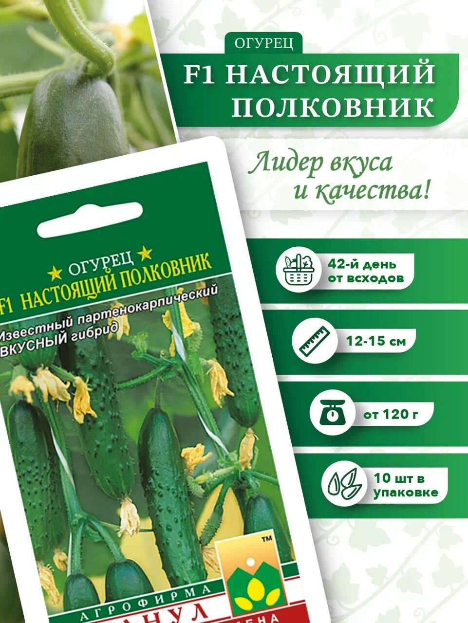 Семена Огурцы Самоопыляемые Настоящий полковник, Манул, 10 шт семена огурцов огурцы самоопыляемые настоящий полковник манул