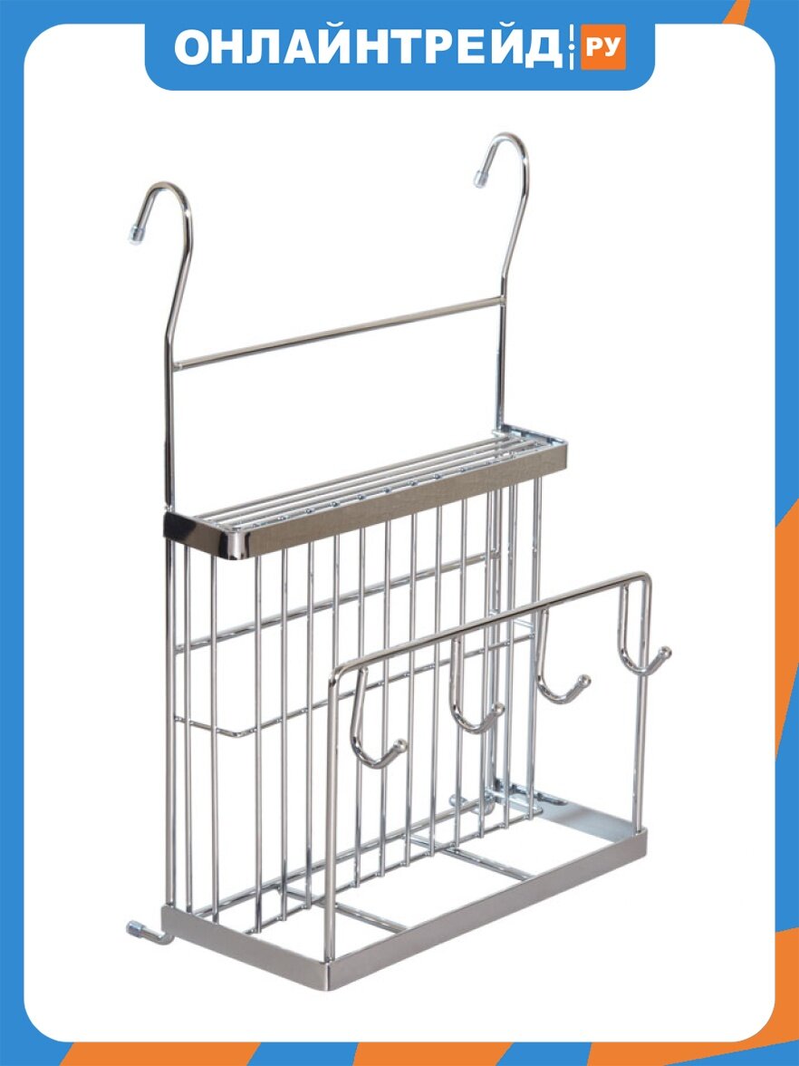 Полка для ножей и досок Lemax Prof Lemax с крючками хром (MX-427)