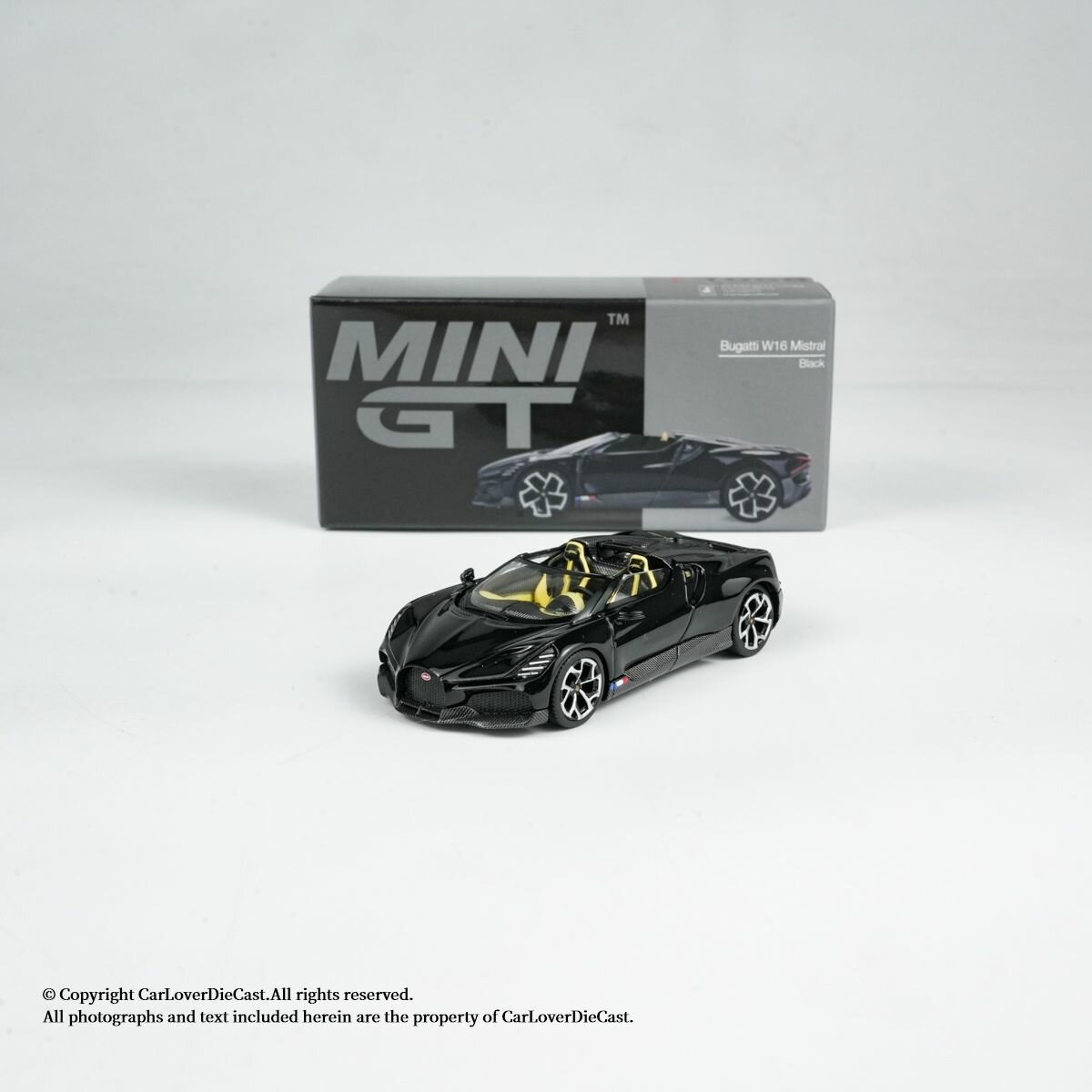 MINIGT 1:64 Bugatti W16 Mistral Black MGT01058-CH отлитая под давлением модель гоночного автомобиля Игрушки