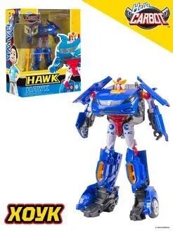 Игрушечная машинка-трансформер "Hello Carbot" хоук 2 в 1, светло-синий, белый — фото 1