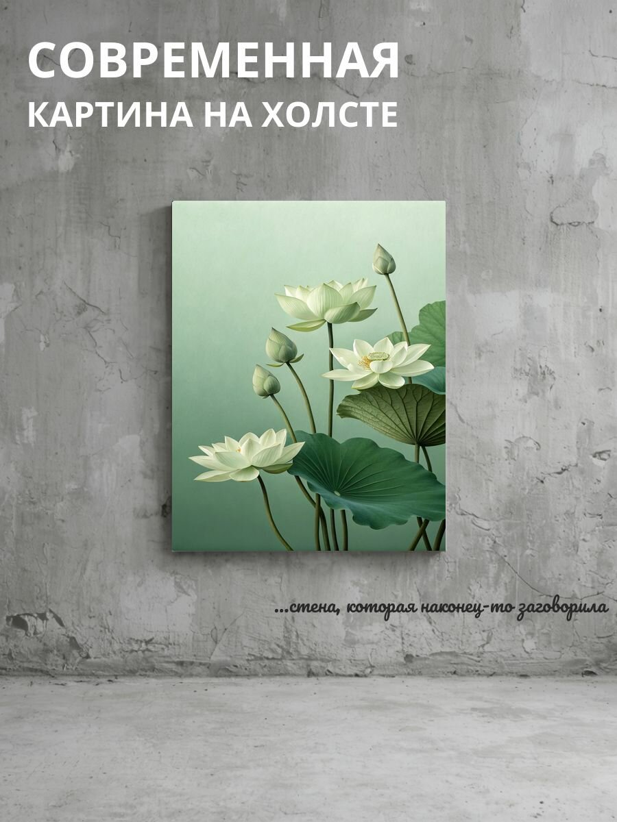 Картина на холсте Лотосы 40x60 см