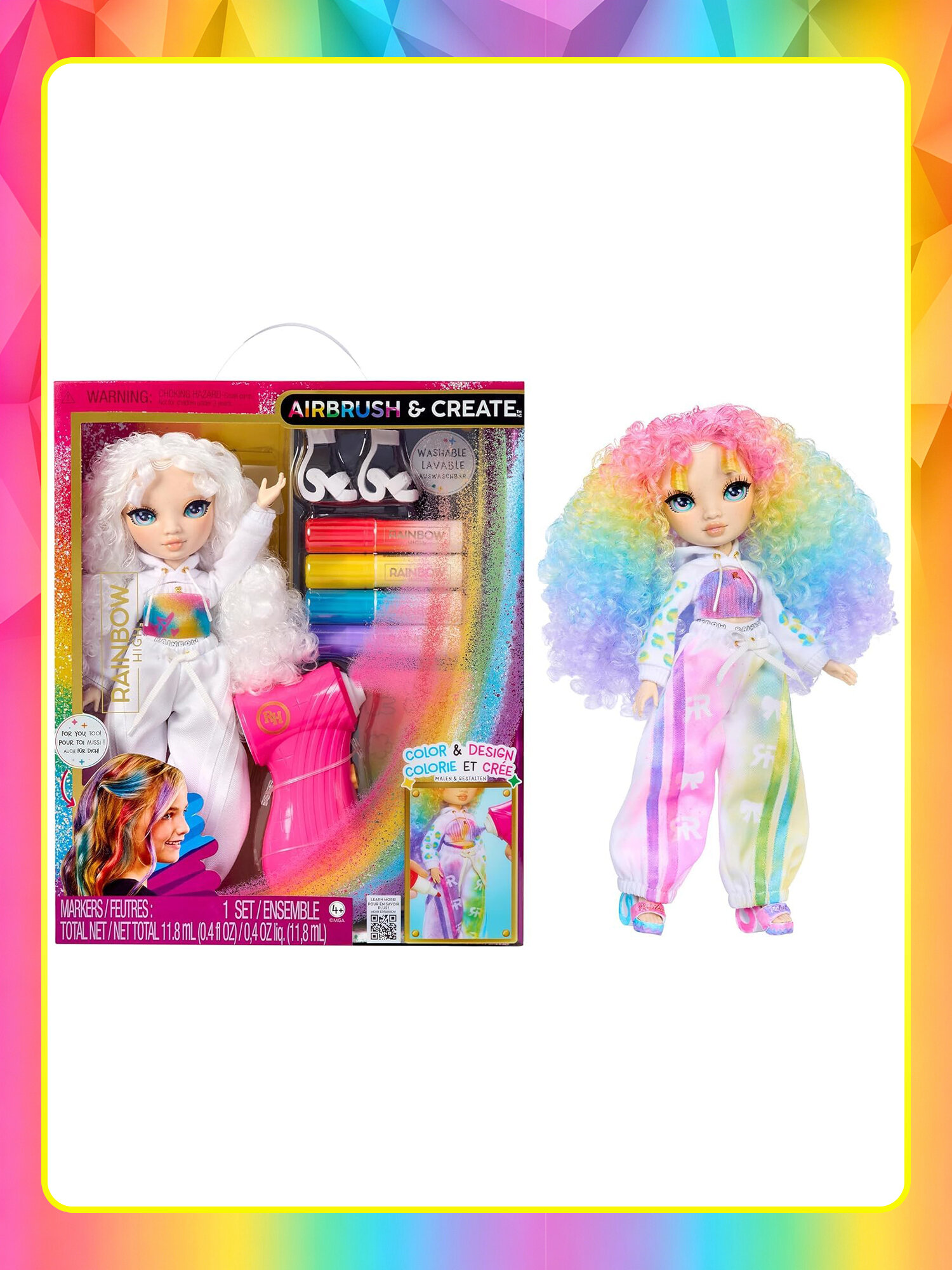 Rainbow High Air Brush & Create Green модная кукла